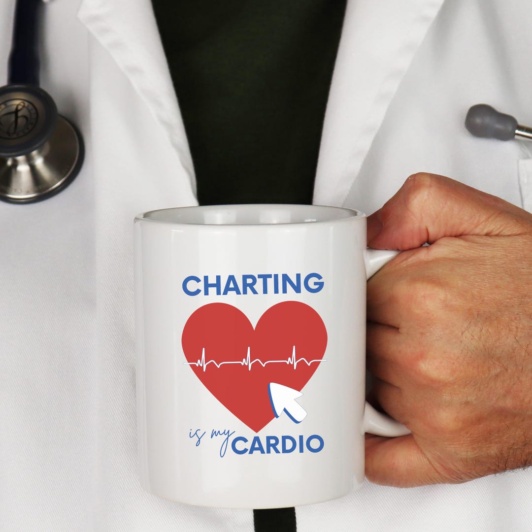 Charting is My Cardio Mug, Funny Nurse Gift, Doctor Coffee Cup, EMR EHR ...