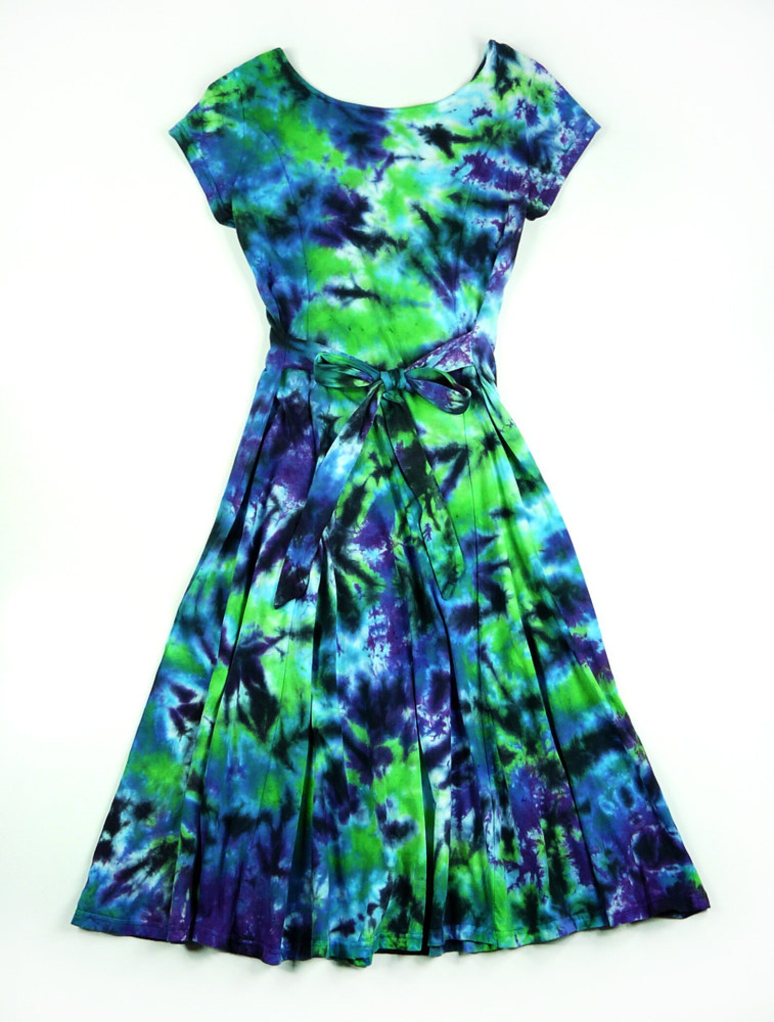 Ladies Tie Dye Dress / Short Sleeve Princess Dress / Tie Back - Etsy