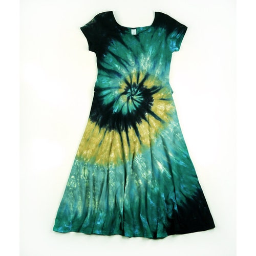 Ladies Tie Dye Dress / Short Sleeve Princess Dress / Tie Back - Etsy
