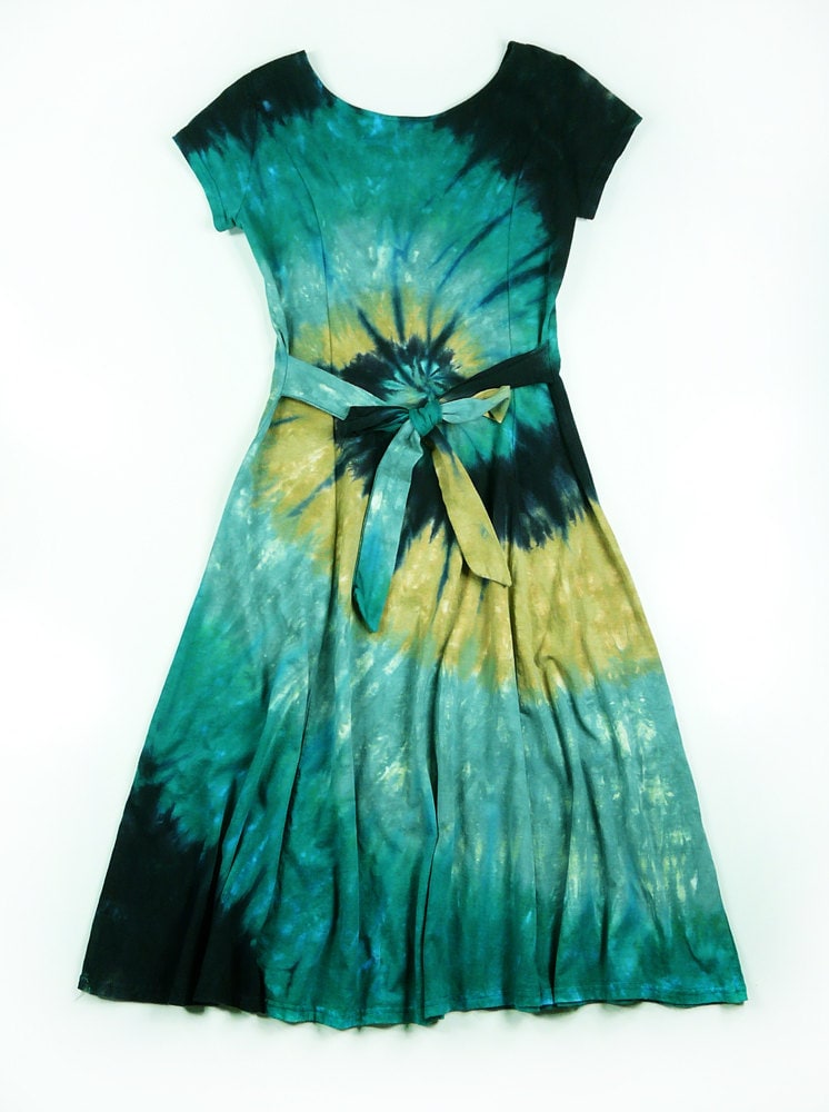 Ladies Tie Dye Dress / Short Sleeve Princess Dress / Tie Back - Etsy