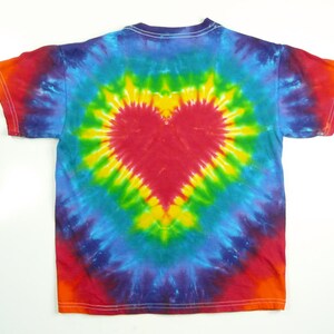 Tie Dye Infant, Toddler, and Kids T Shirt, Red Rainbow Heart Design ...