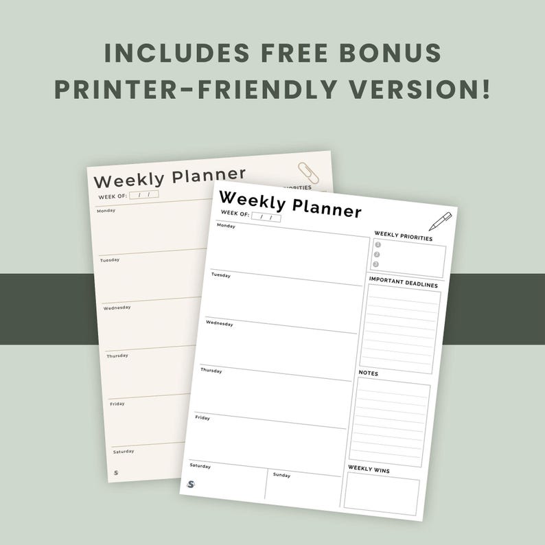 Neutral Printable Planner Bundle | Daily, Weekly, Monthly (PDF Download ...