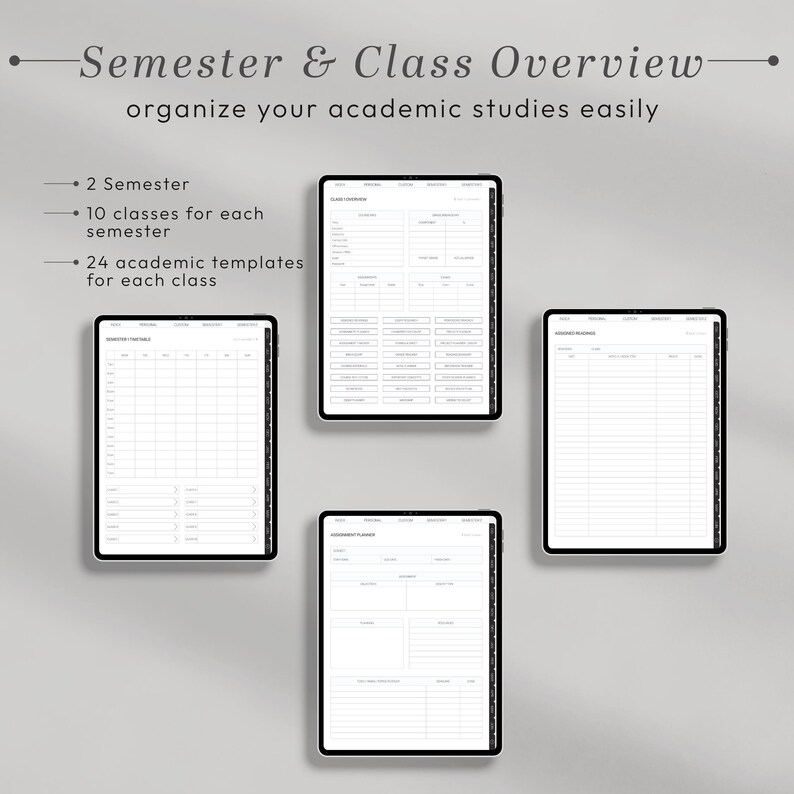 Student Digital Planner 2025-2026 – Semester Organizer, Class Tracker ...