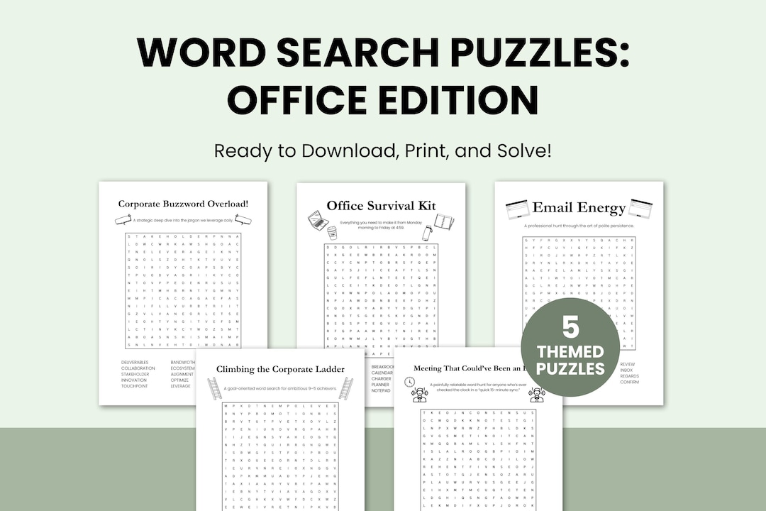 Office Word Search Bundle for Adults | Corporate Team Building Game ...