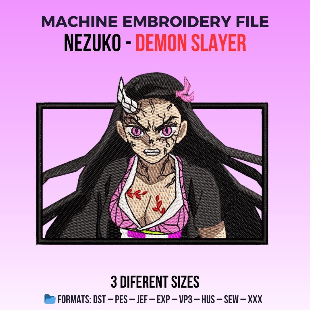 NEZUKO Embroidery File - Demon Slayer - Digital Design for Embroidery ...