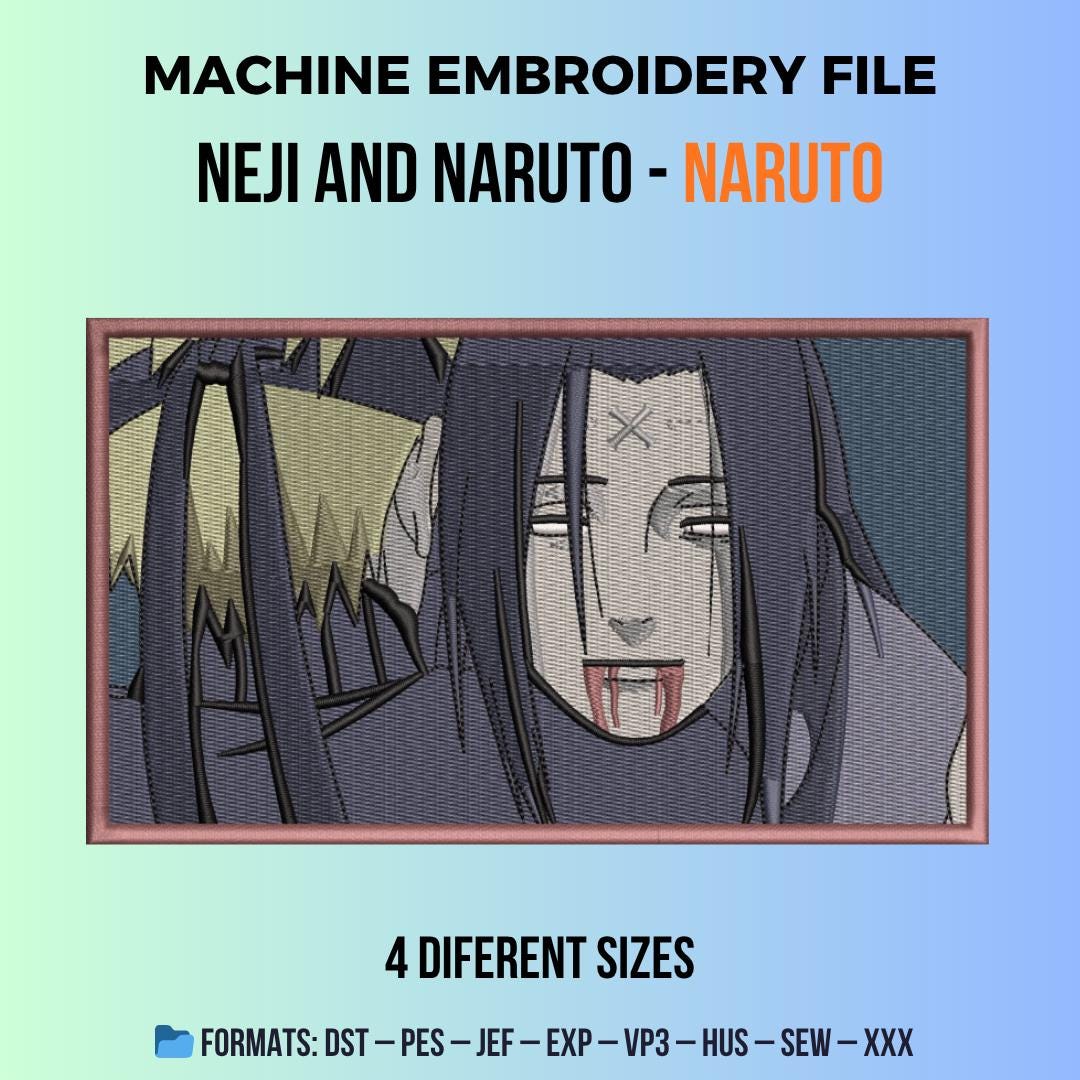 Archivo De Bordado NEJI AND NARUTO - Naruto – Diseño Digital Para ...