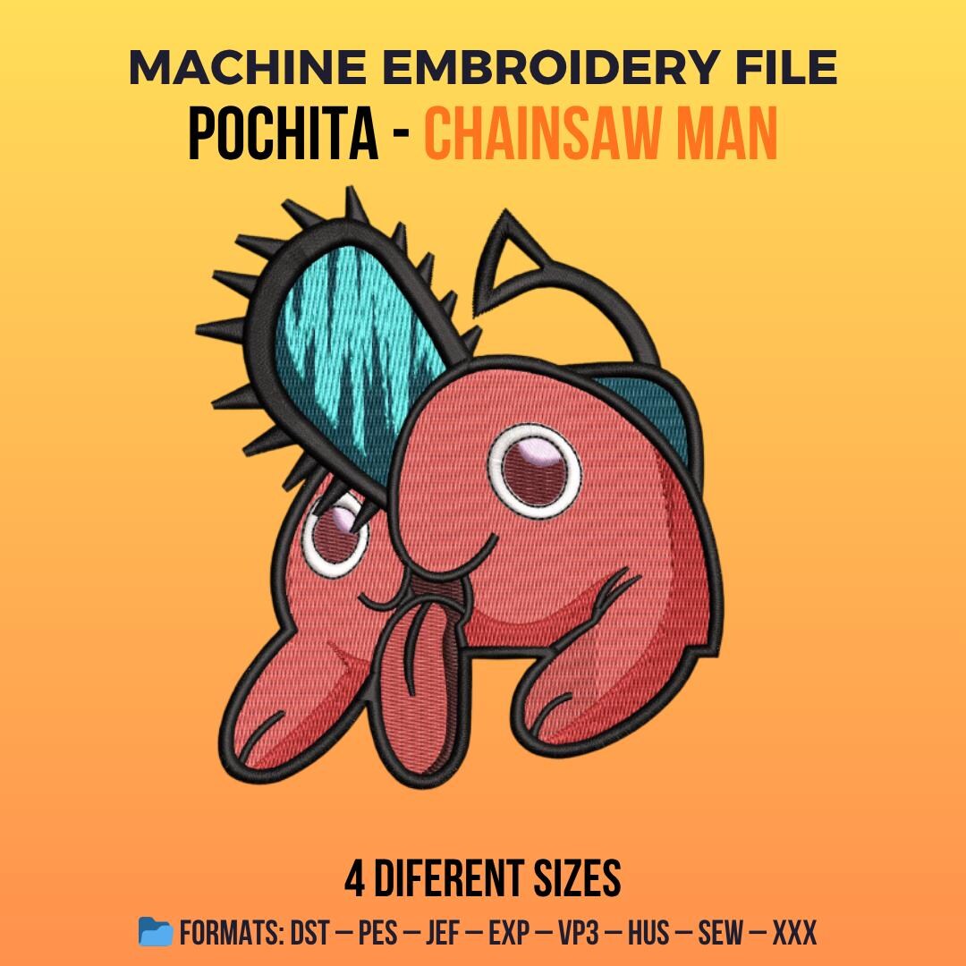 POCHITA Chainsaw Man Embroidery Design – Digital Design for Embroidery ...