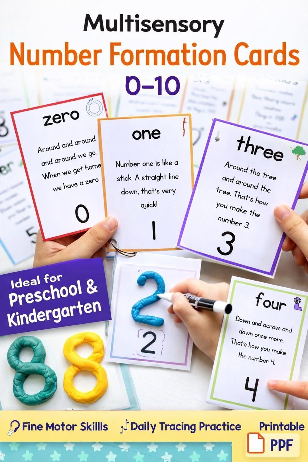 Number Formation Cards 0-10 – Multisensory Handwriting Practice (PDF ...