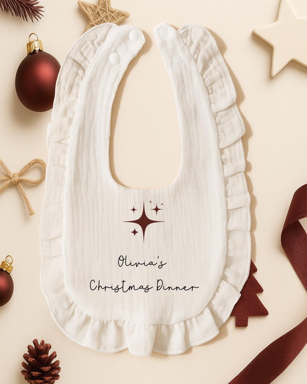 Personalized Christmas Dinner Bib • Custom Holiday Baby Bib - Etsy