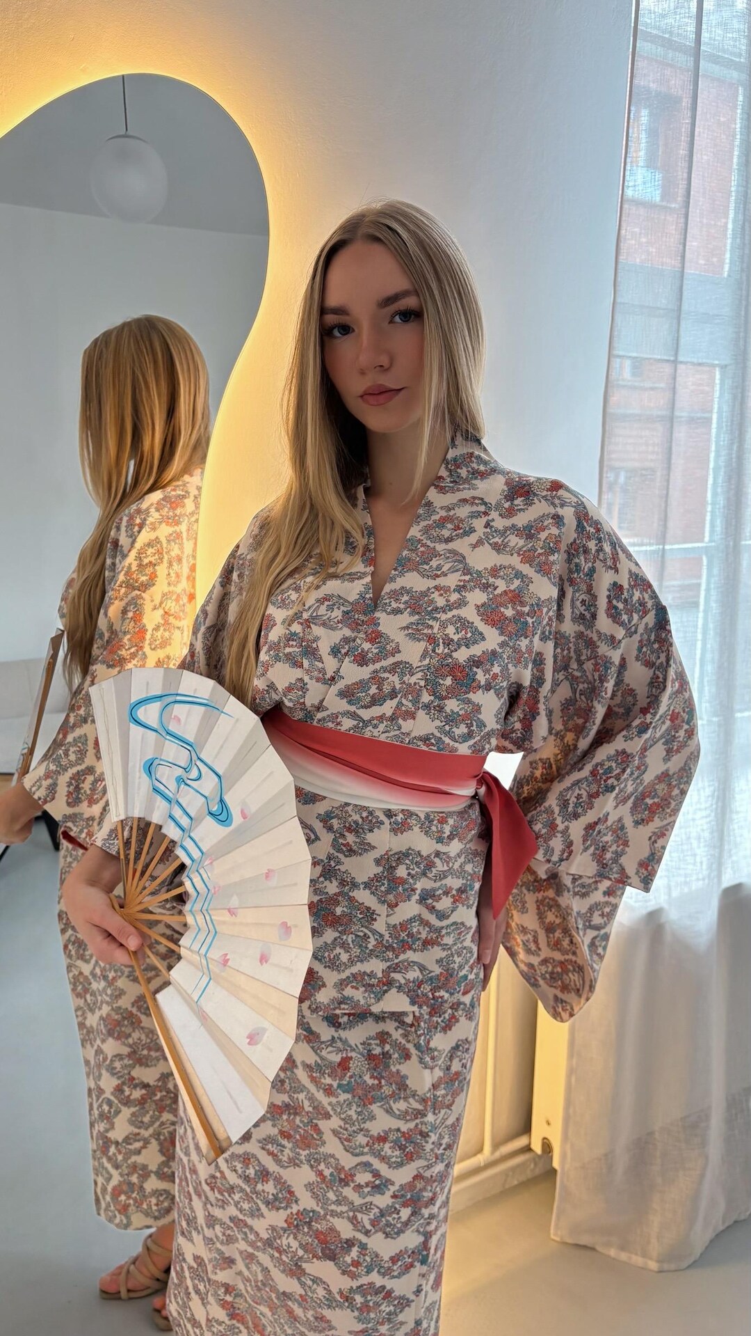 Upcycled Silk Kimono Set, Modern Japanese Style Robe, Kimono Robe ...
