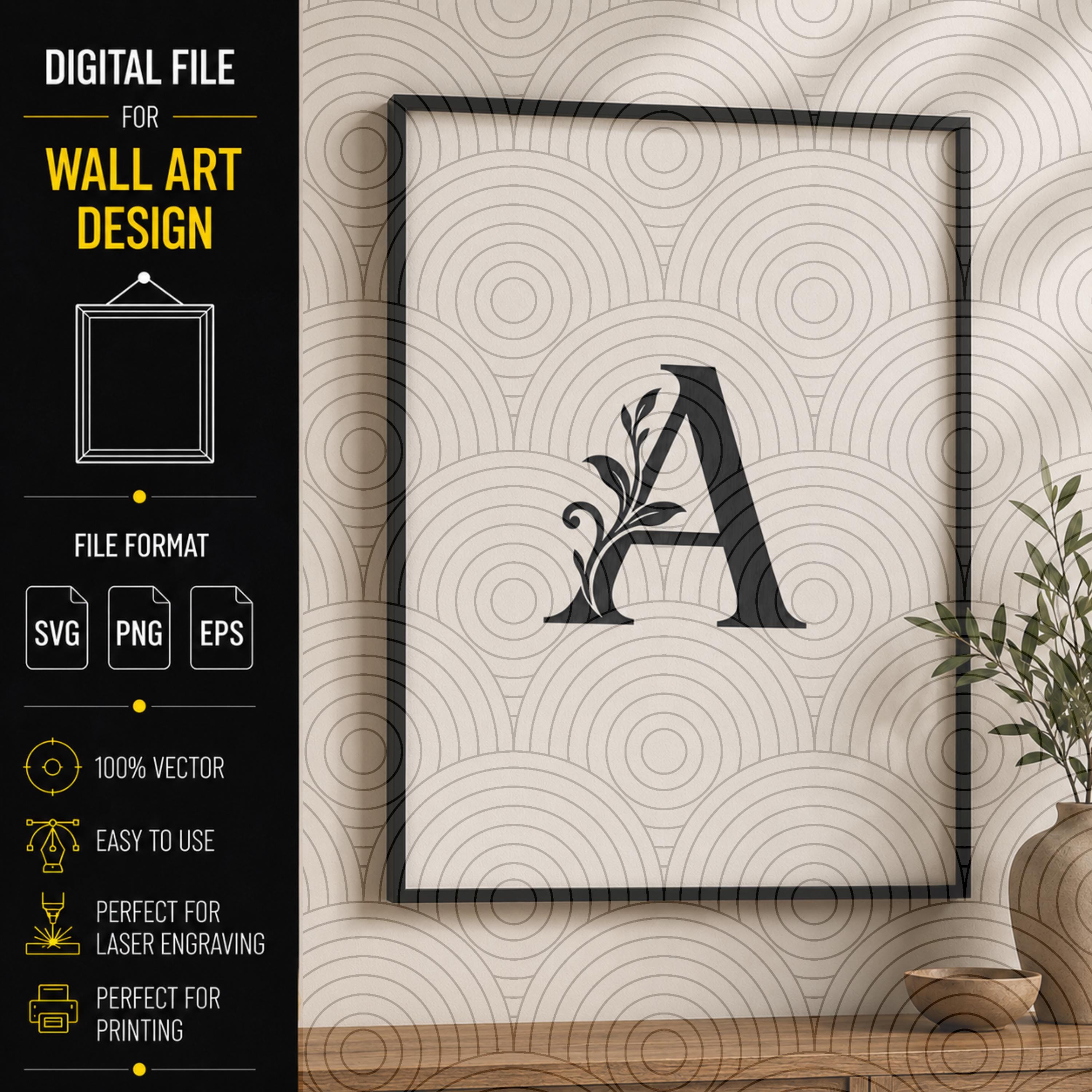 Floral Alphabet SVG Bundle, Decorative Monogram Letters Svg Png Eps for ...
