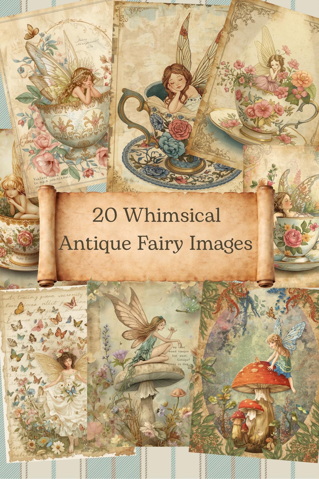Vintage Fairy Ephemera Pack – 20 Whimsical Antique Fairy Images for ...