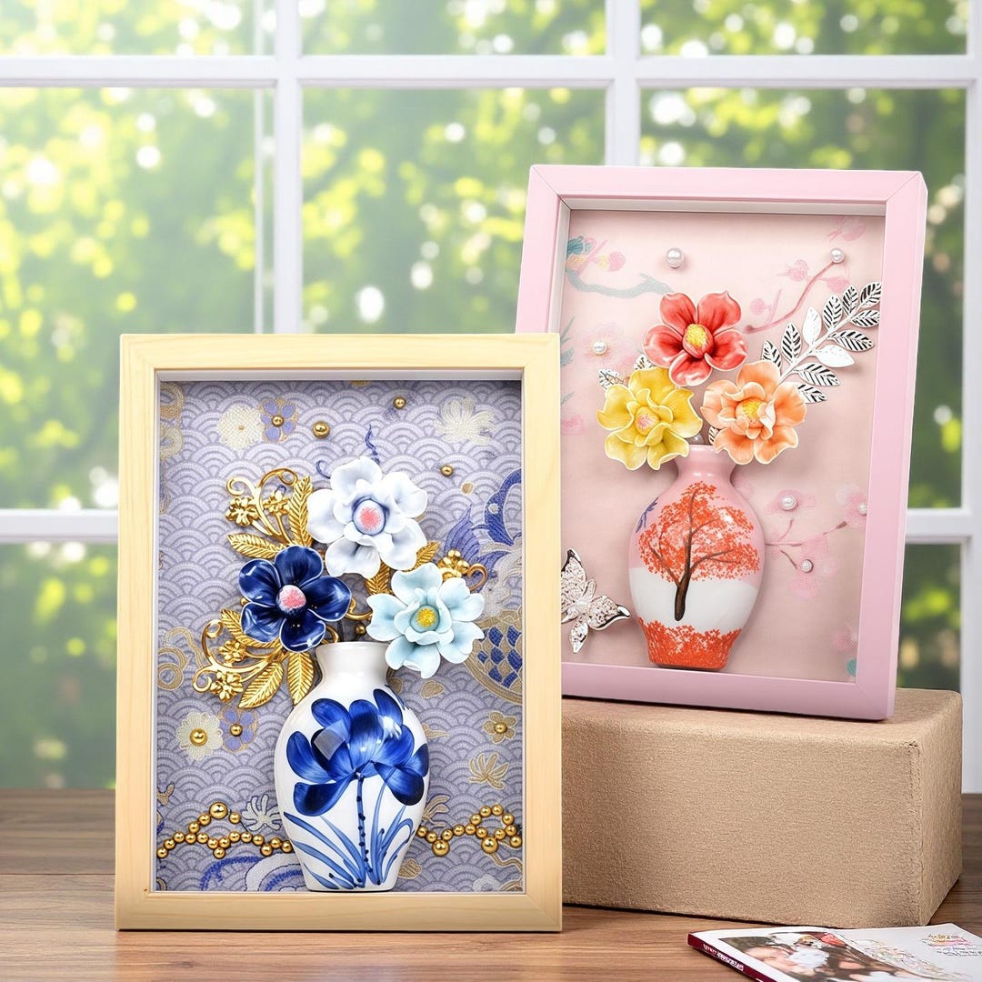 Brocade Ceramic Vase DIY Kit – Porcelain Floral Table Decor - Etsy