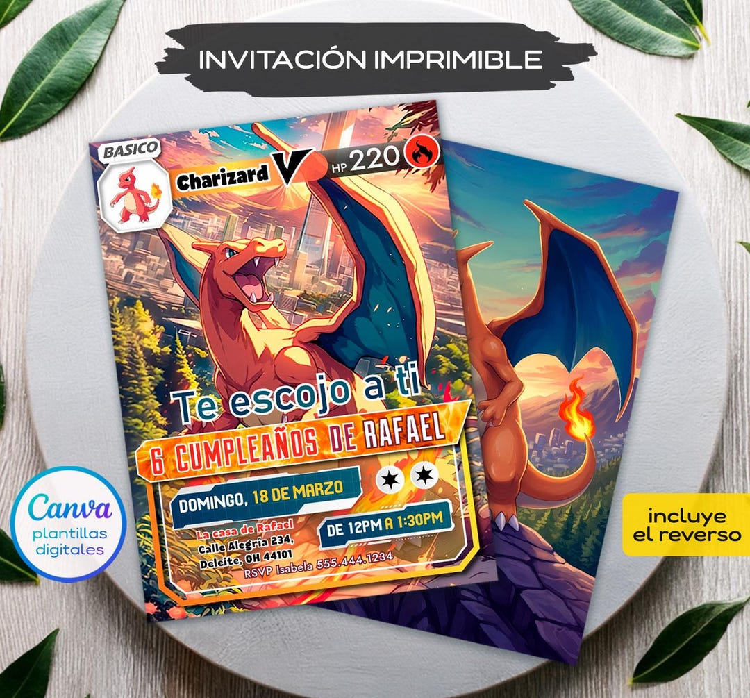 Pokemon Birthday VMAX Invite Template, Pokemone Birthday Invite ...