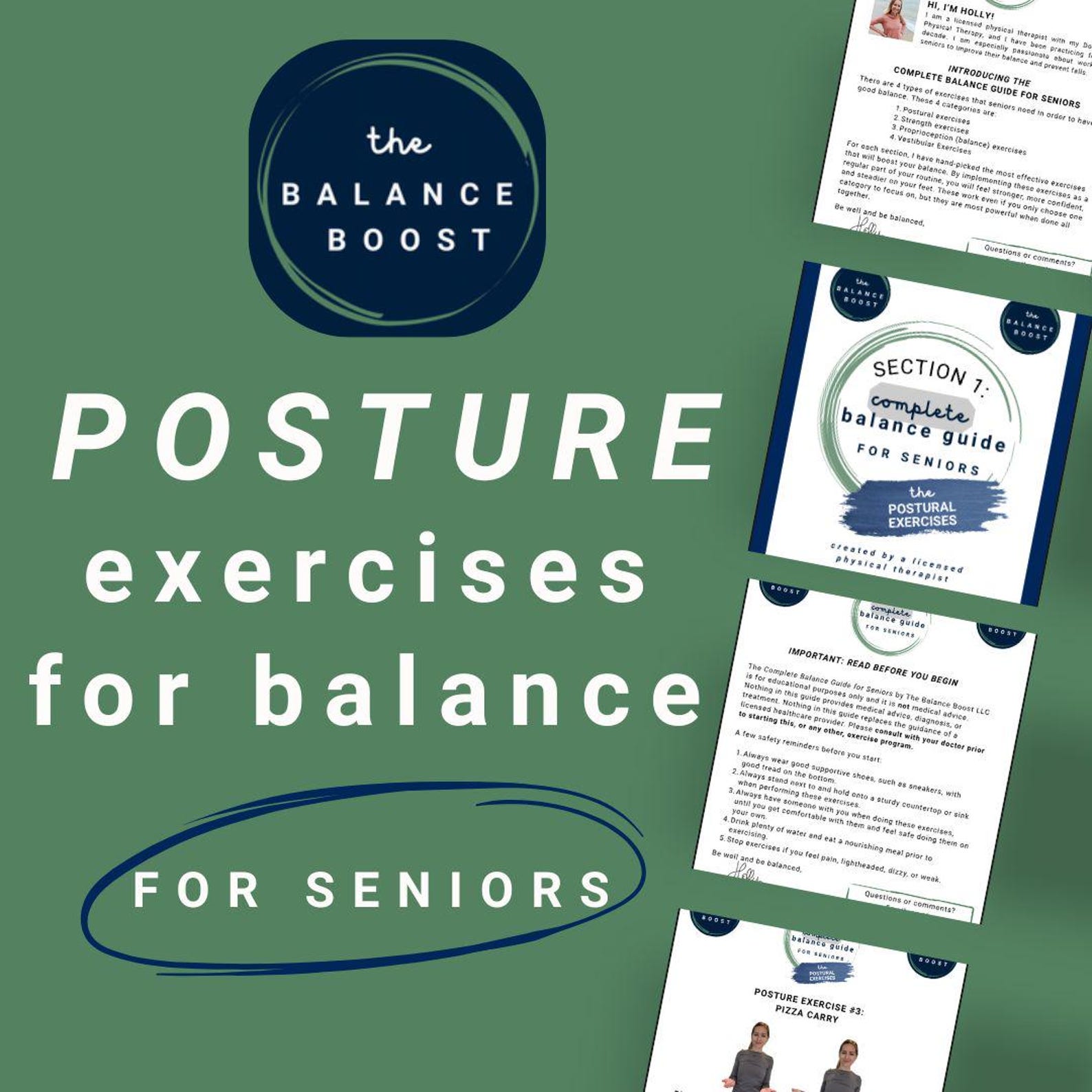 Posture Exercises for Balance in Seniors: Printable Exercises Designed ...