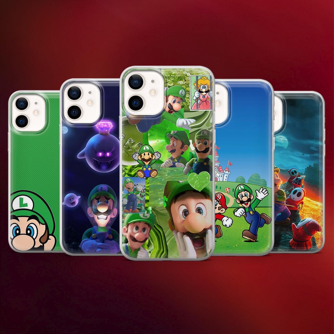 Green Luigi Phone Case Super Mario Cover for iPhone 17, 17pro, 16, 15 ...