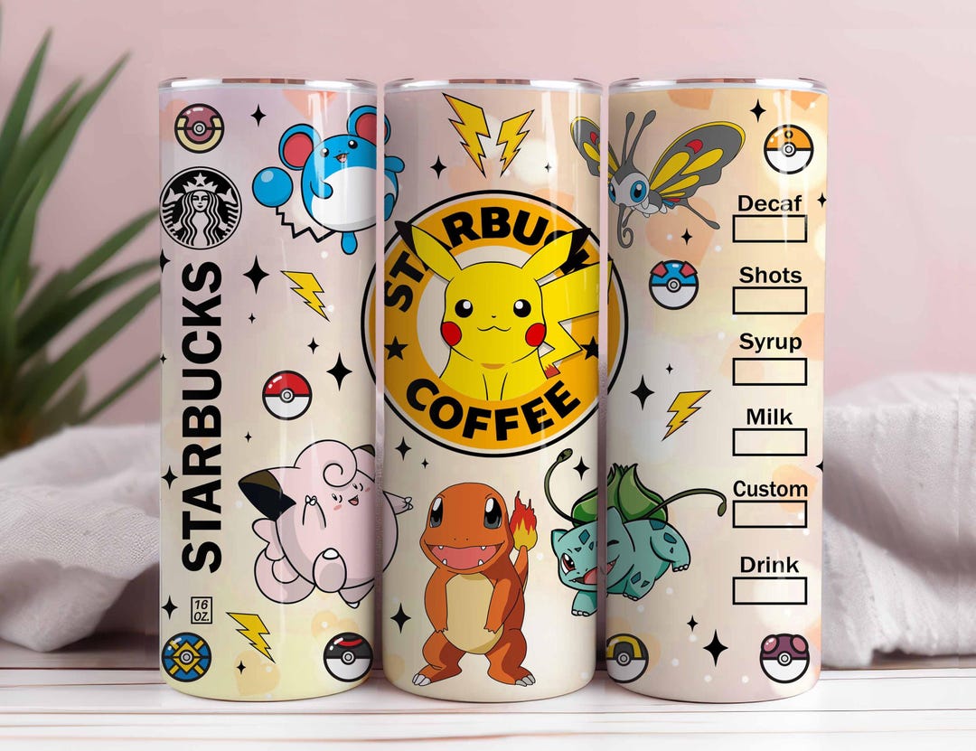 Cartoon Tumbler Wrap, Pokemon 20oz Sublimation Straight, Skinny Tumbler ...