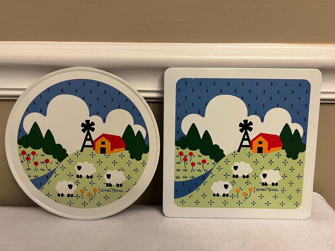 Vintage Ballonoff Nina 1982 Hot Pads Featuring Farm Scene Design (set ...