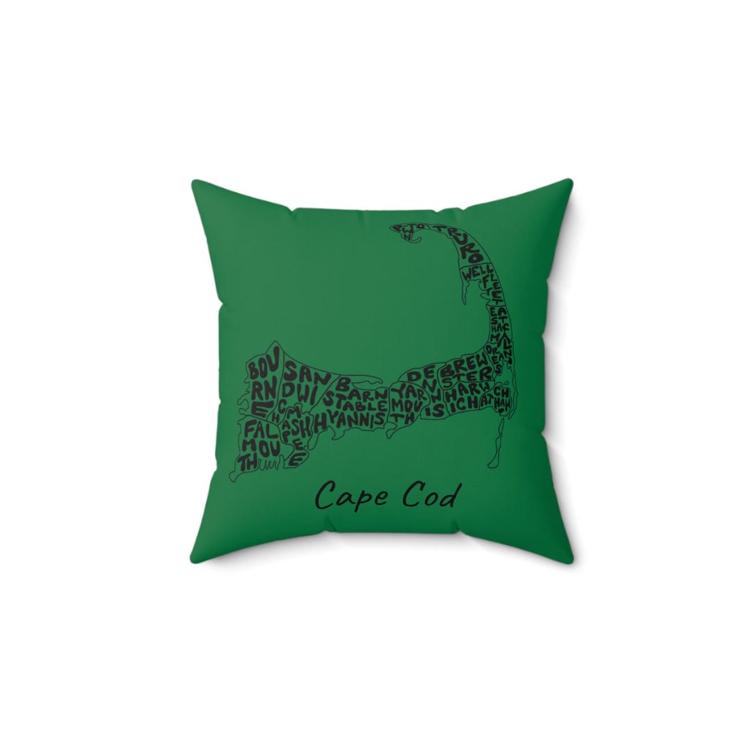 Cape Cod Map Pillow | Faux Suede Square Pillow - Etsy