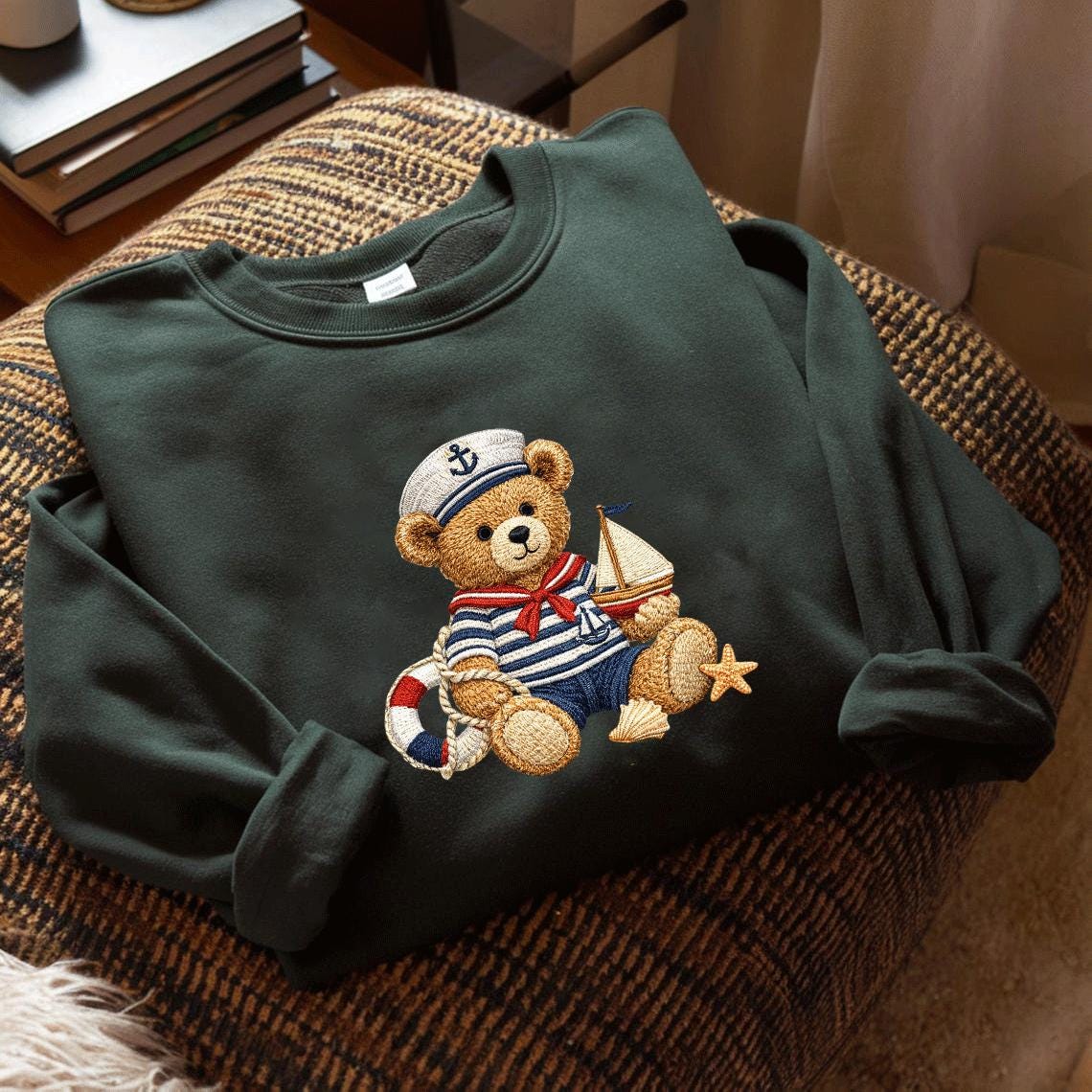 Nantucket Teddy Bear Embroidery Design, Nautical Sailor Bear Embroidery ...