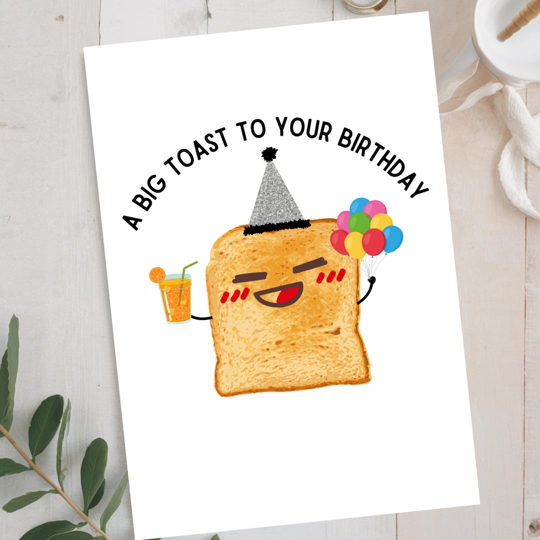 Toast Birthday Card for Kids, Celebration Greeting Card - Etsy