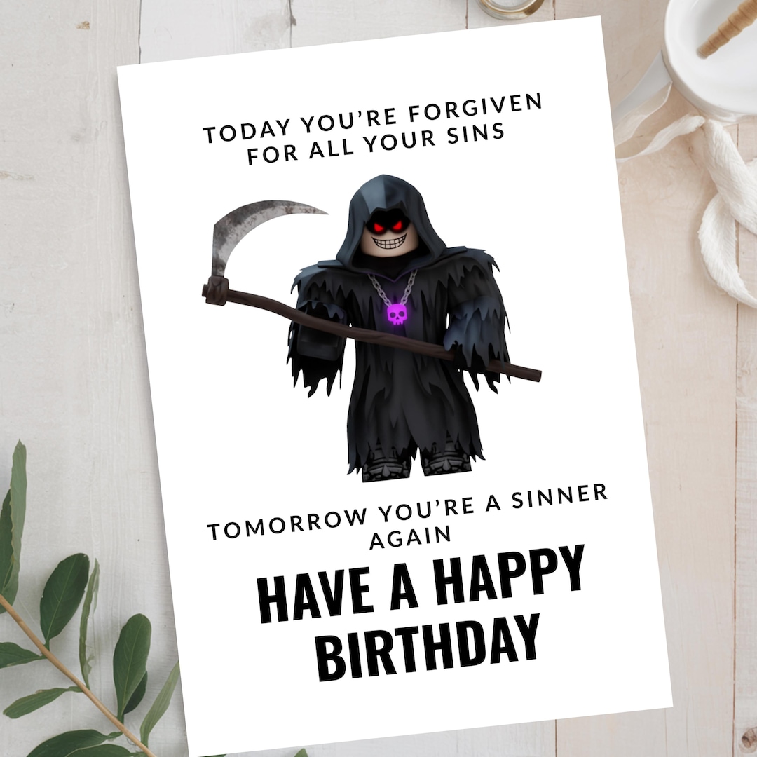 Grim Reaper Birthday Card, Funny Sarcastic Sinful Jokes - Etsy