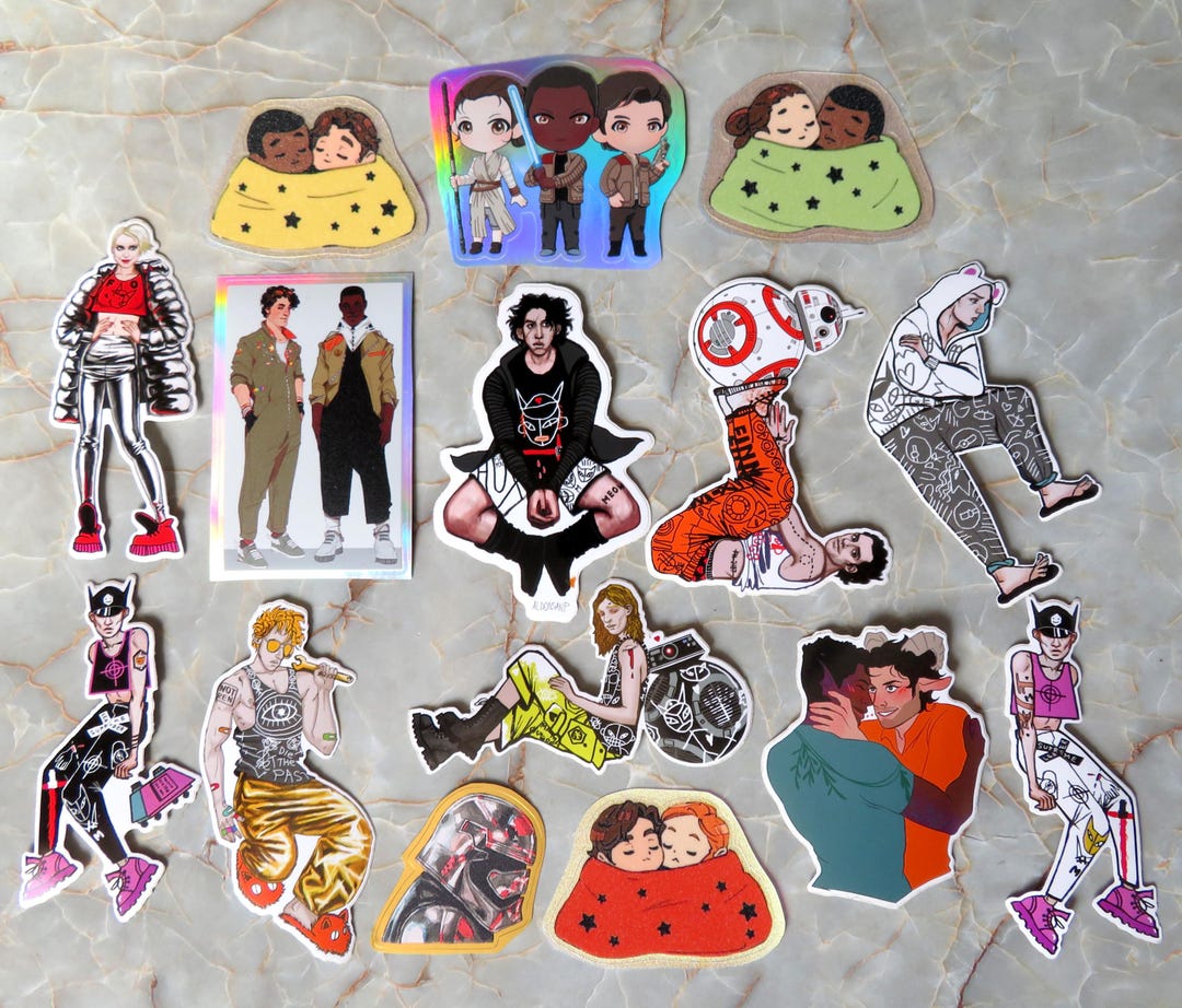 Star Wars Art Stickers Finnpoe Finnrey Kylux Kylo Ren Armitage Hux ...