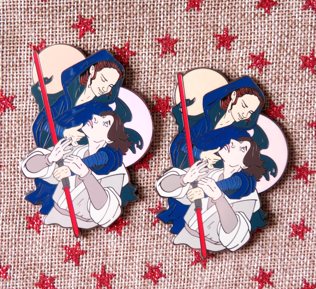 REYLO Star Wars Dark Sith Rey & Padavan Ben Solo Hard Enamel Pin Round ...