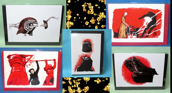 Kylo Ren Fighting Snoke Red Guard Card Star Wars Greeting - Etsy