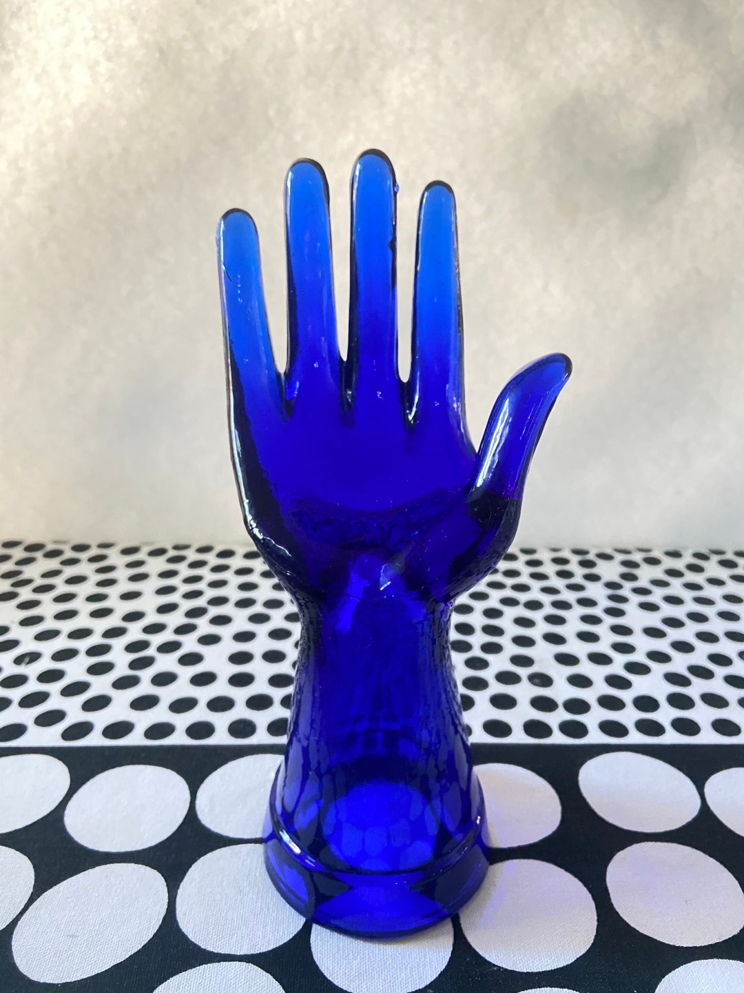 Vintage Cobalt Blue Glass Hand / Hand Ring Display / Cobalt Glass Hand ...