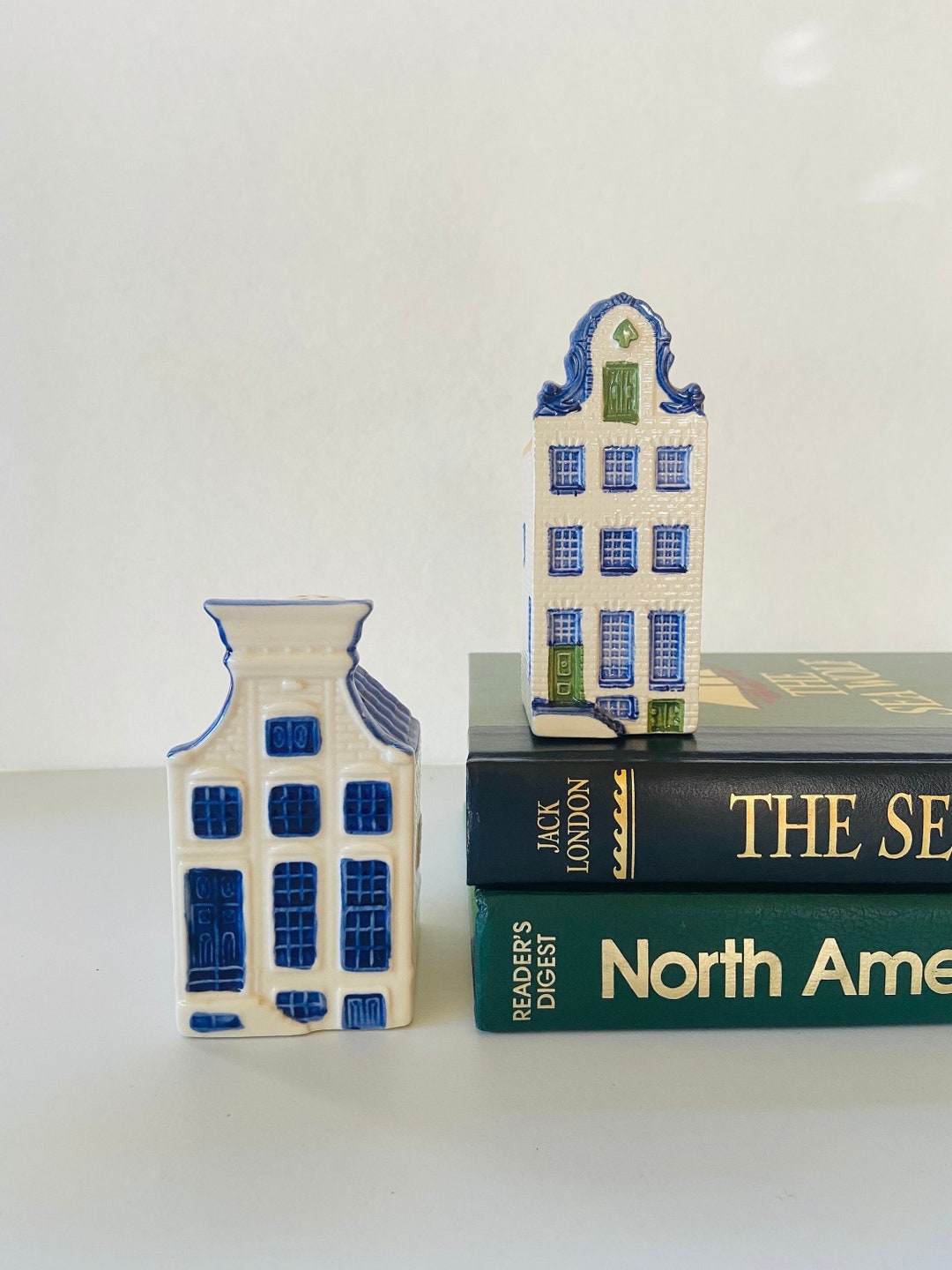 Vintage Delfts Blauw Holland Pottery Houses / Set of Two / Delft Blue ...