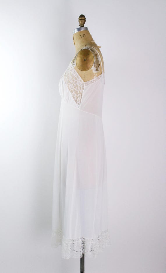 50s Artemis Semi Sheer White Slip / Wedding Slip Dres… - Gem
