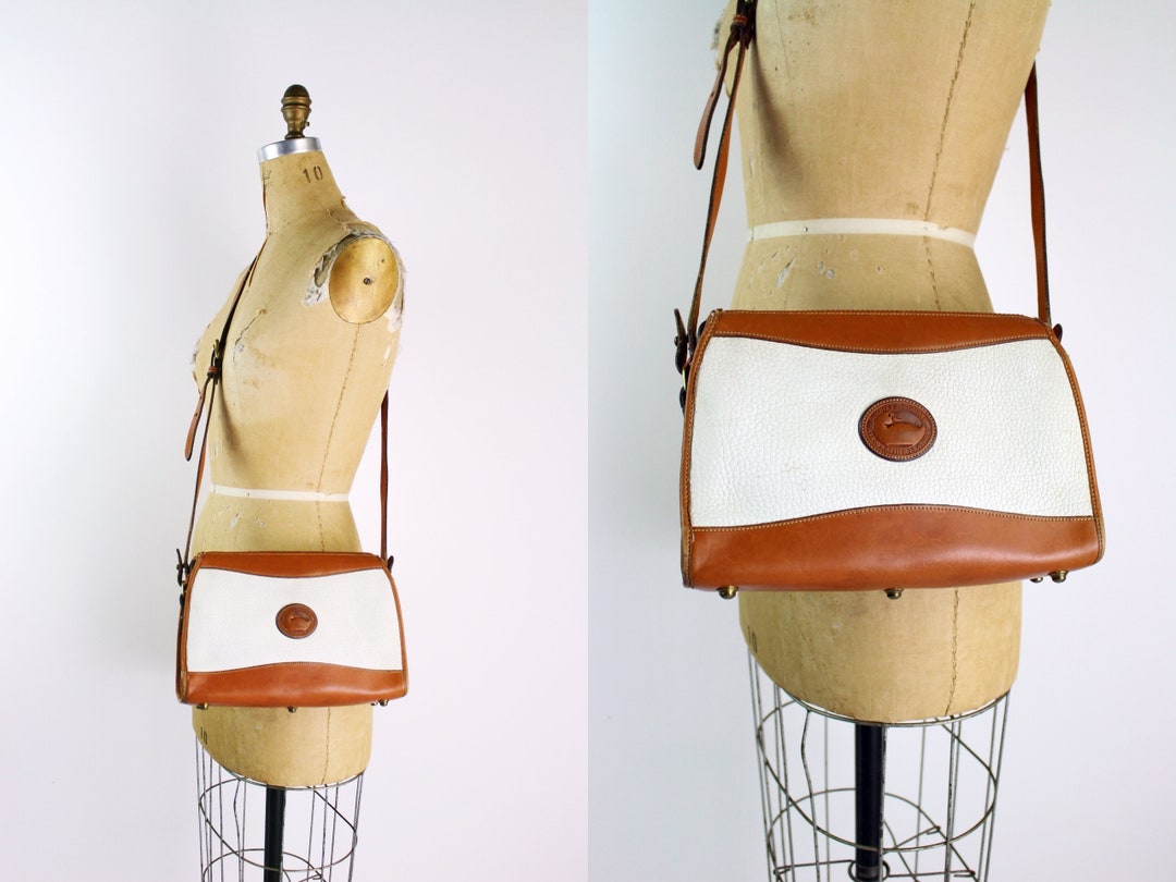 Vintage White and British Tan Dooney & Bourke/ Leather Purse Cross-body ...