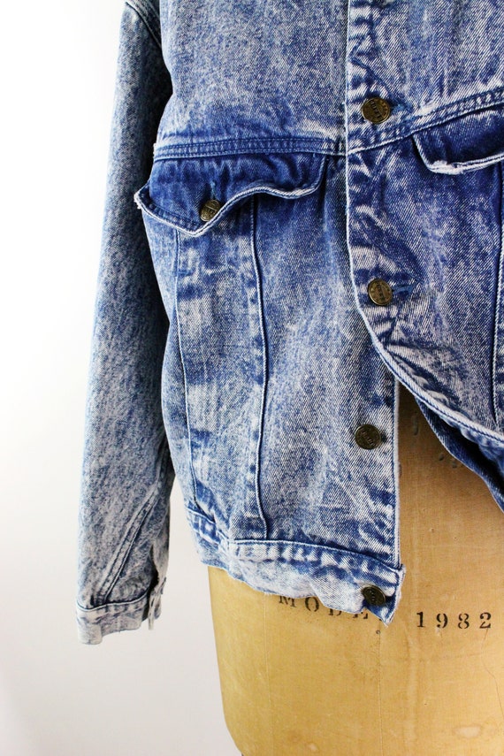 80s Acid Wash Jean Jacket / 1980s Acid Wash Denim Jac… - Gem