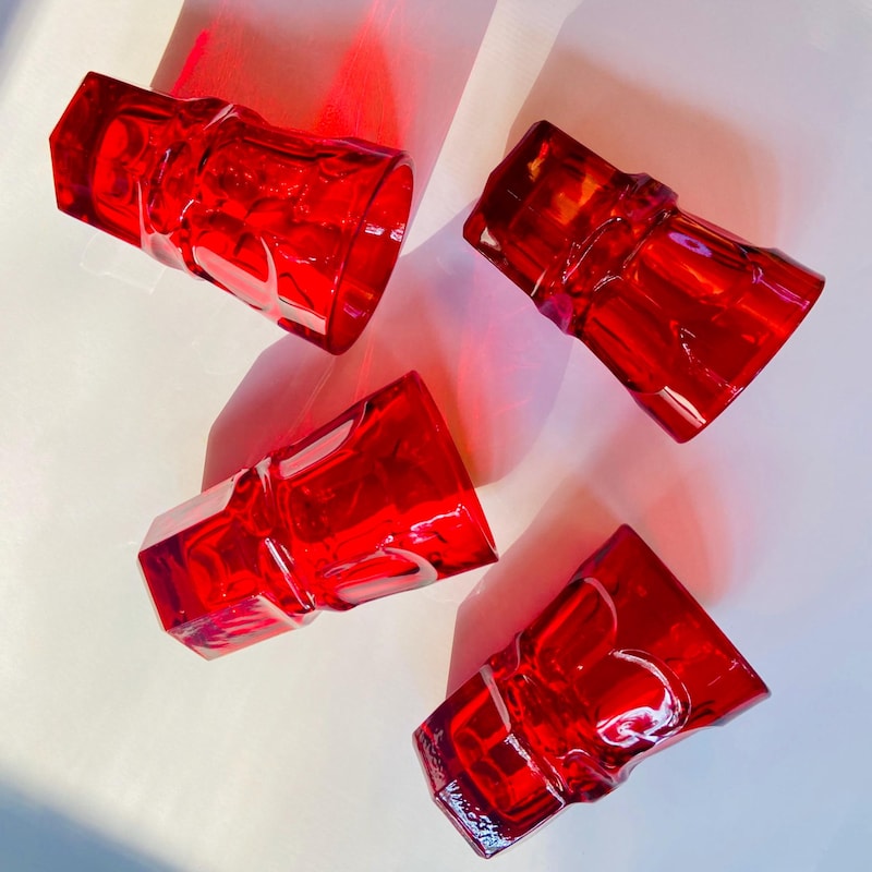 Red Fostoria Argus Glass - Etsy