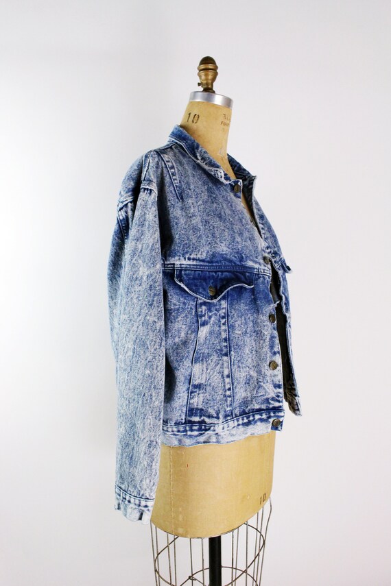 80s Acid Wash Jean Jacket / 1980s Acid Wash Denim Jac… - Gem