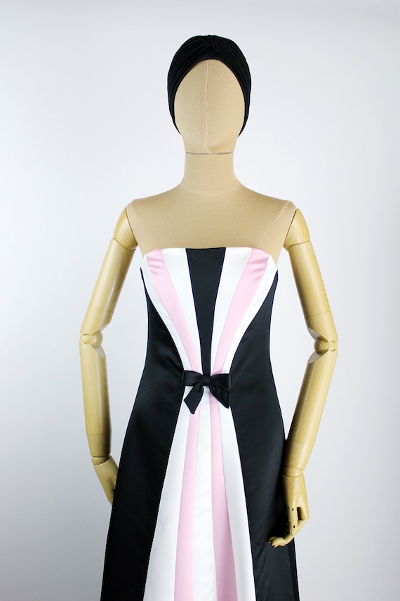 80s Colorblock Party Maxi Dress / Prom Dress / Jessic… - Gem