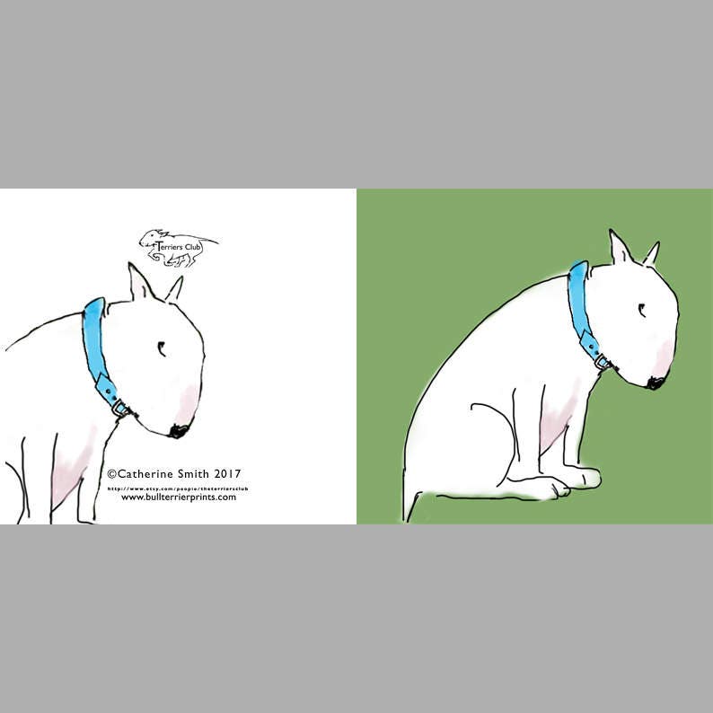 Guilty Dog Card English Bull Terrier Card in two versions | Etsy