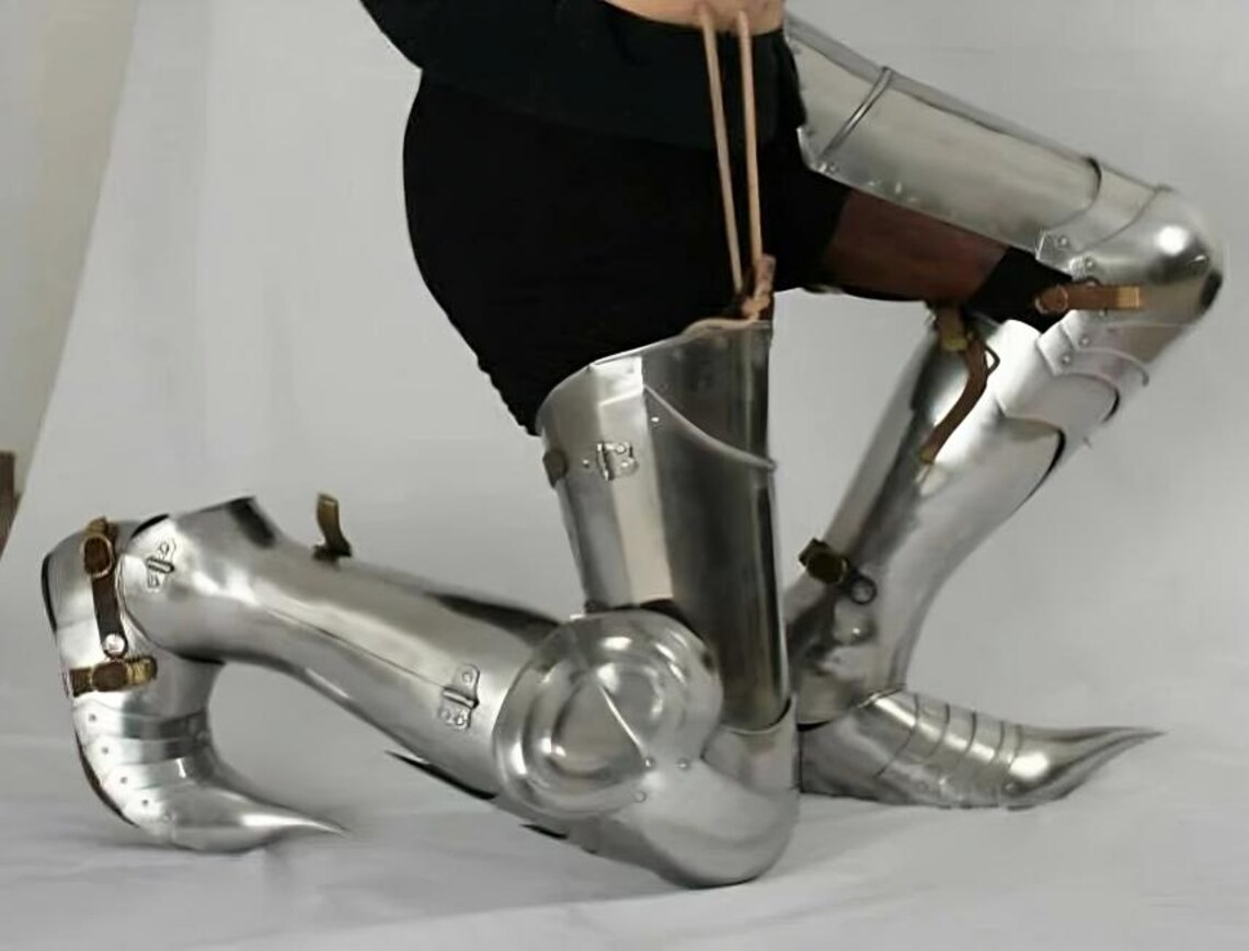 18 Gauge Steel Medieval Full Leg Armor Set, Cosplay Knight Sabatons - Etsy