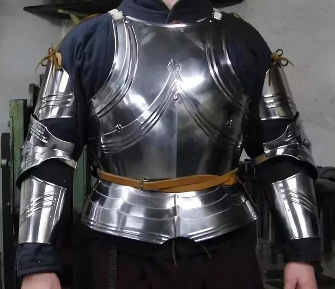 Handmade German Gothic Cuirass & Arm Armor | 18 Gauge Steel Half Suit ...