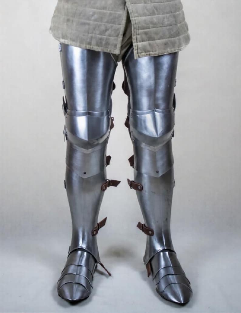 Medieval Knight Greaves L Handmade Steel Gothic Leg Armor Set | - Etsy