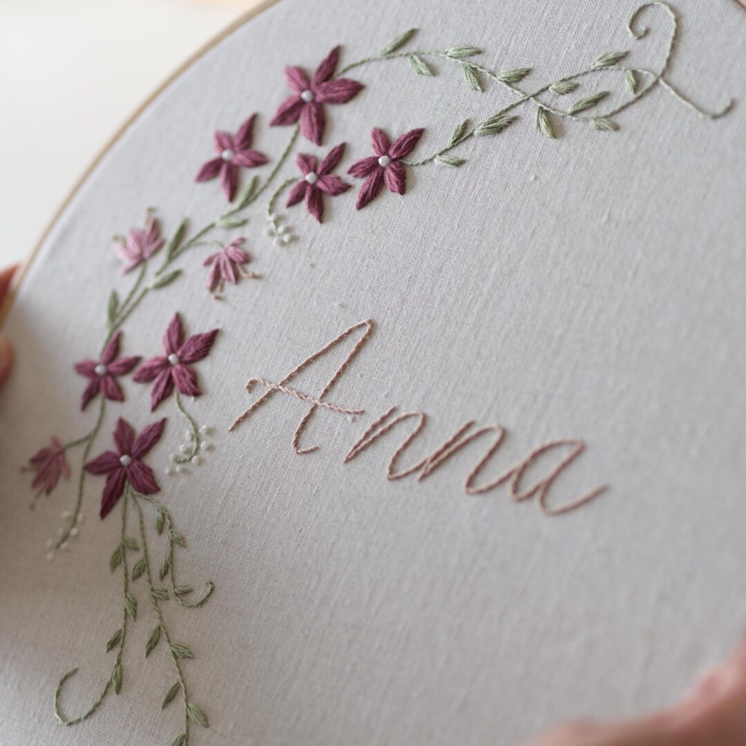 Personalised Embroidery Pattern & Video Tutorial | Beginner Embroidery ...