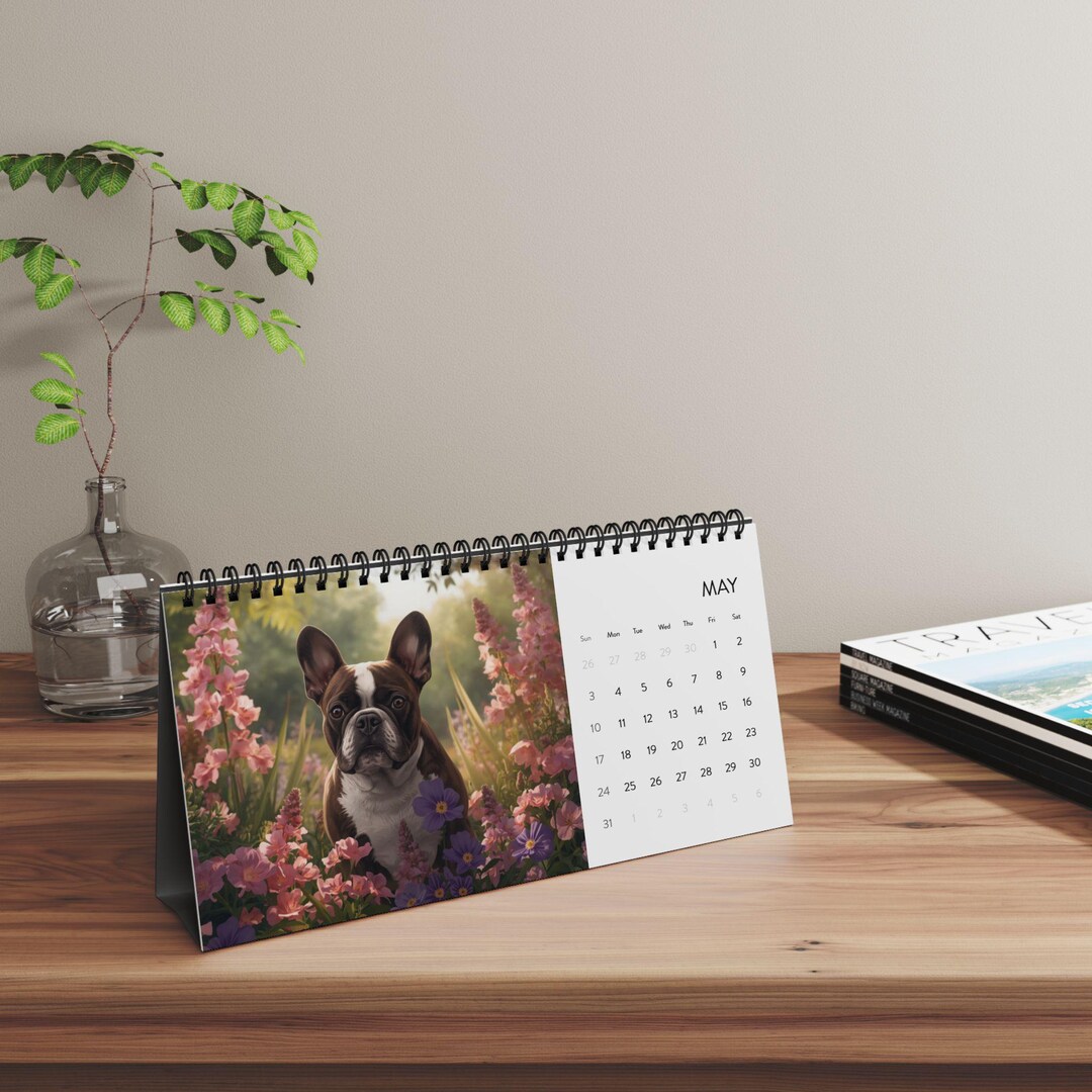 Dog Lovers Desktop Calendar 2026, Monthly Grid Spiral-bound Planner ...
