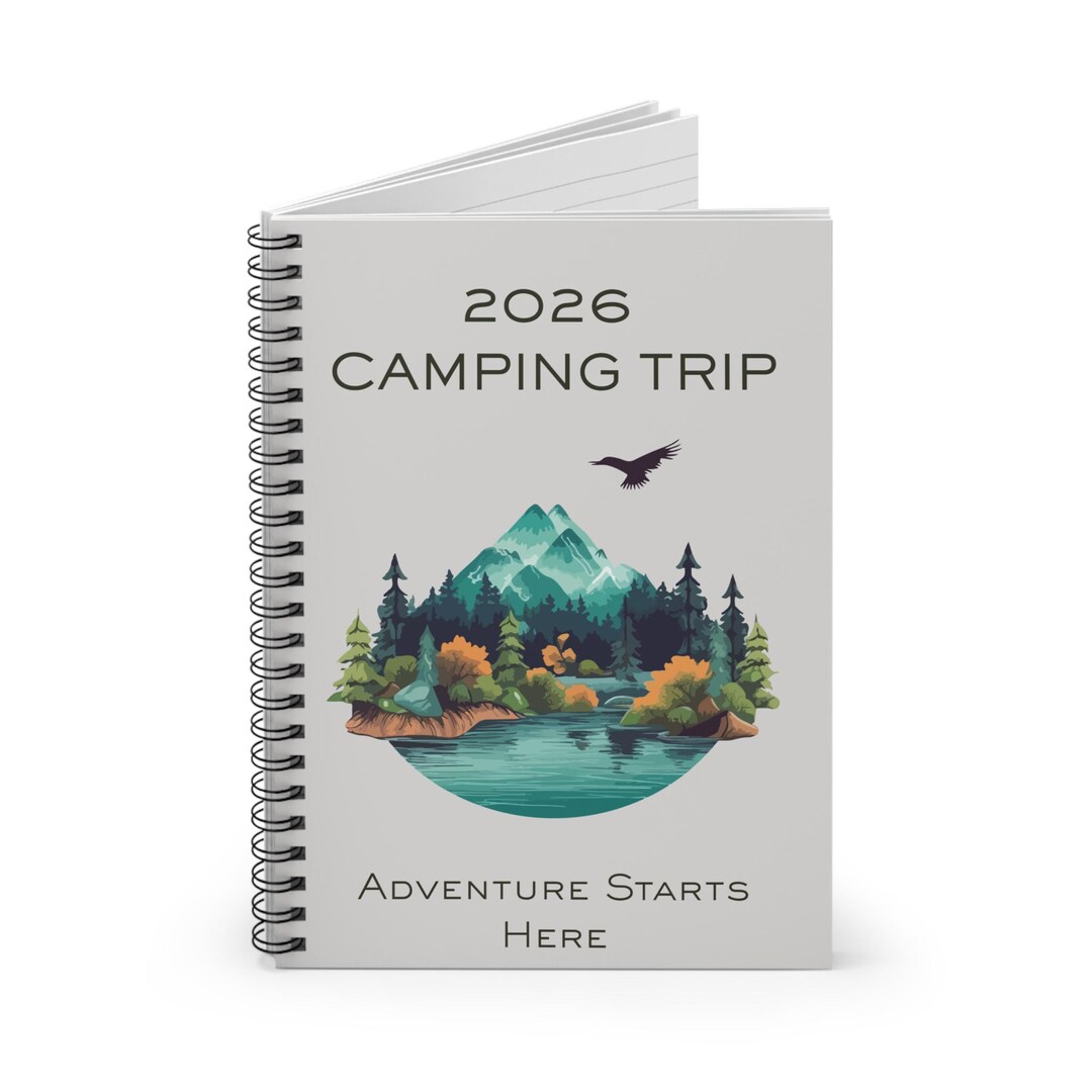 2026 Camping Trip Journal | Grey Spiral Notebook With Ruled Lines ...