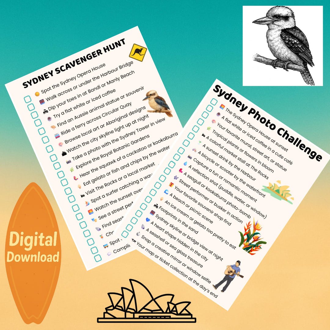 Sydney Scavenger Hunt Printable | Australia Travel Game for Families ...