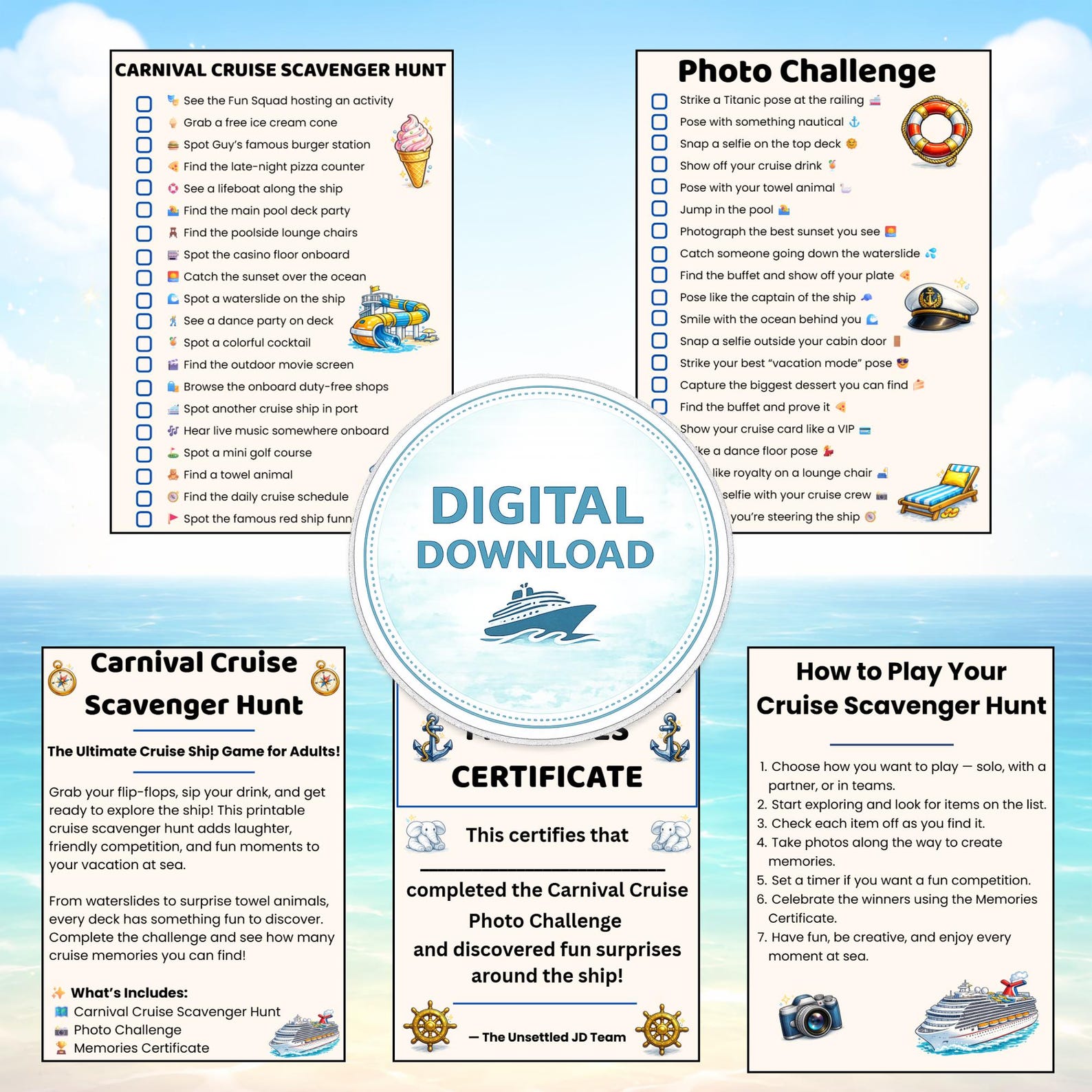 Cruise Ship Scavenger Hunt Printable Game for Adults | Carnival Cruise ...
