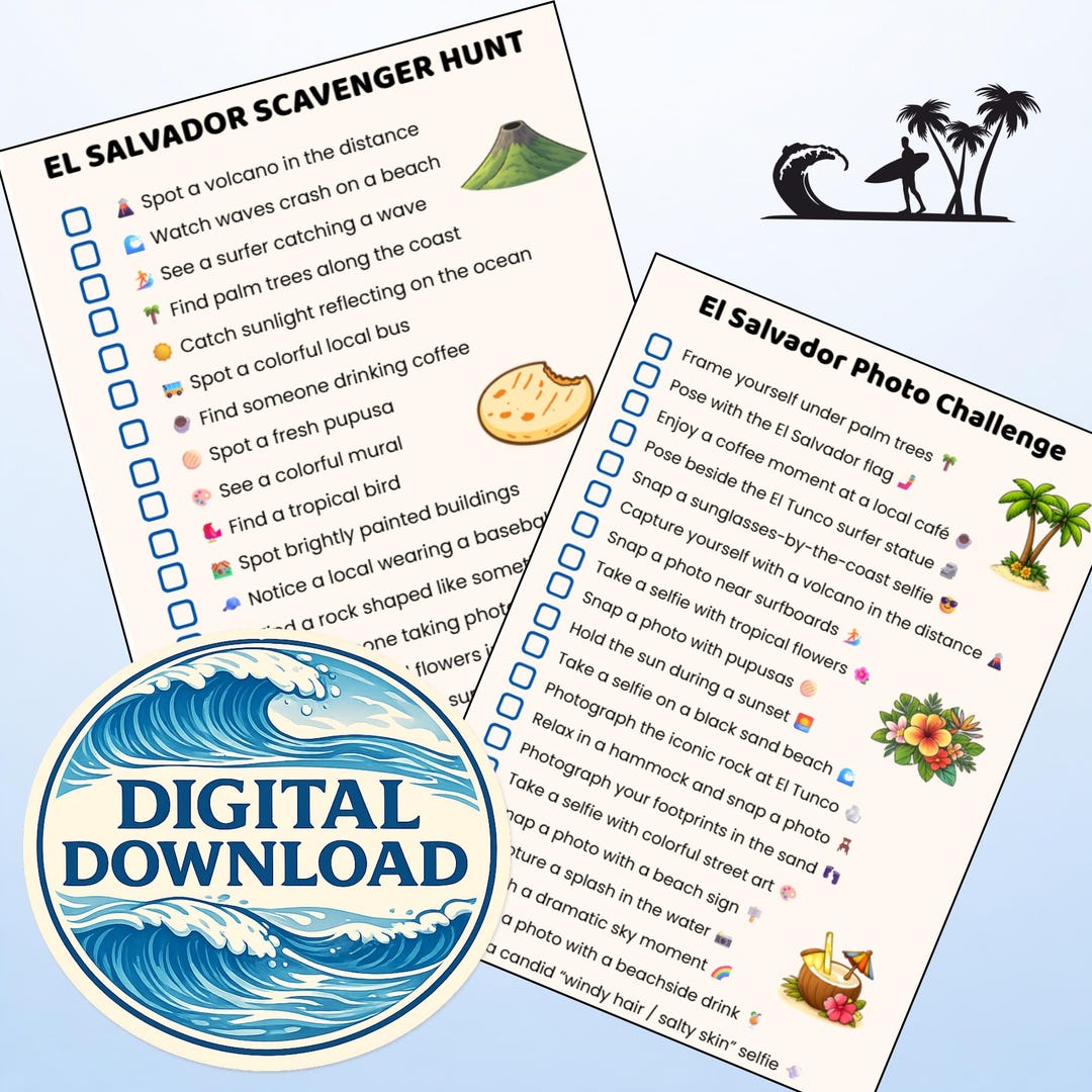 El Salvador Scavenger Hunt & Photo Challenge | Travel Game Printable - Etsy