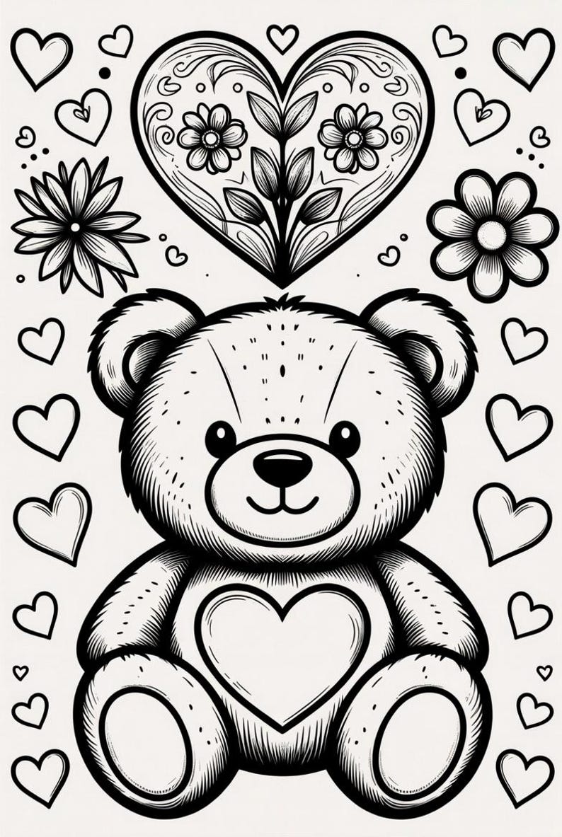 Valentine's Day Coloring Pages - Etsy