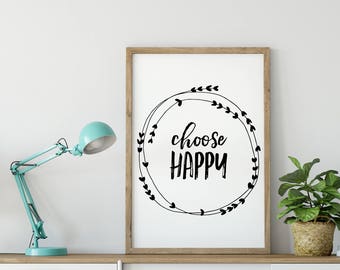 Choose happy print | Etsy