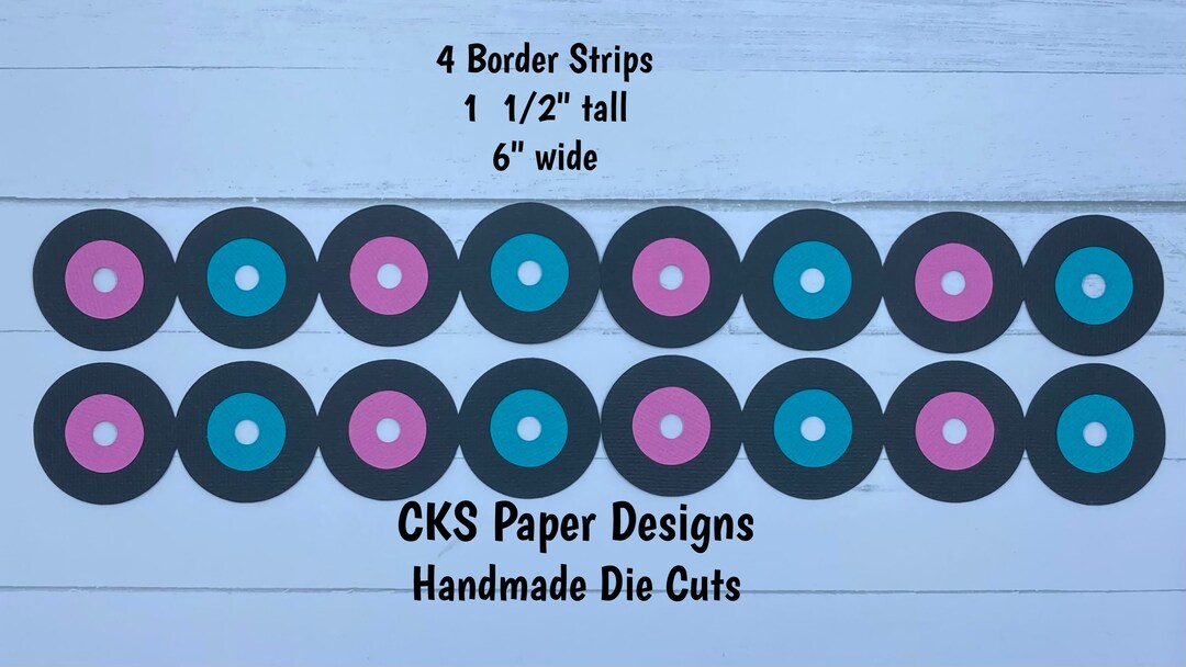 Handmade Paper Die Cut RECORDS BORDER Scrapbook Page Embellishment ...